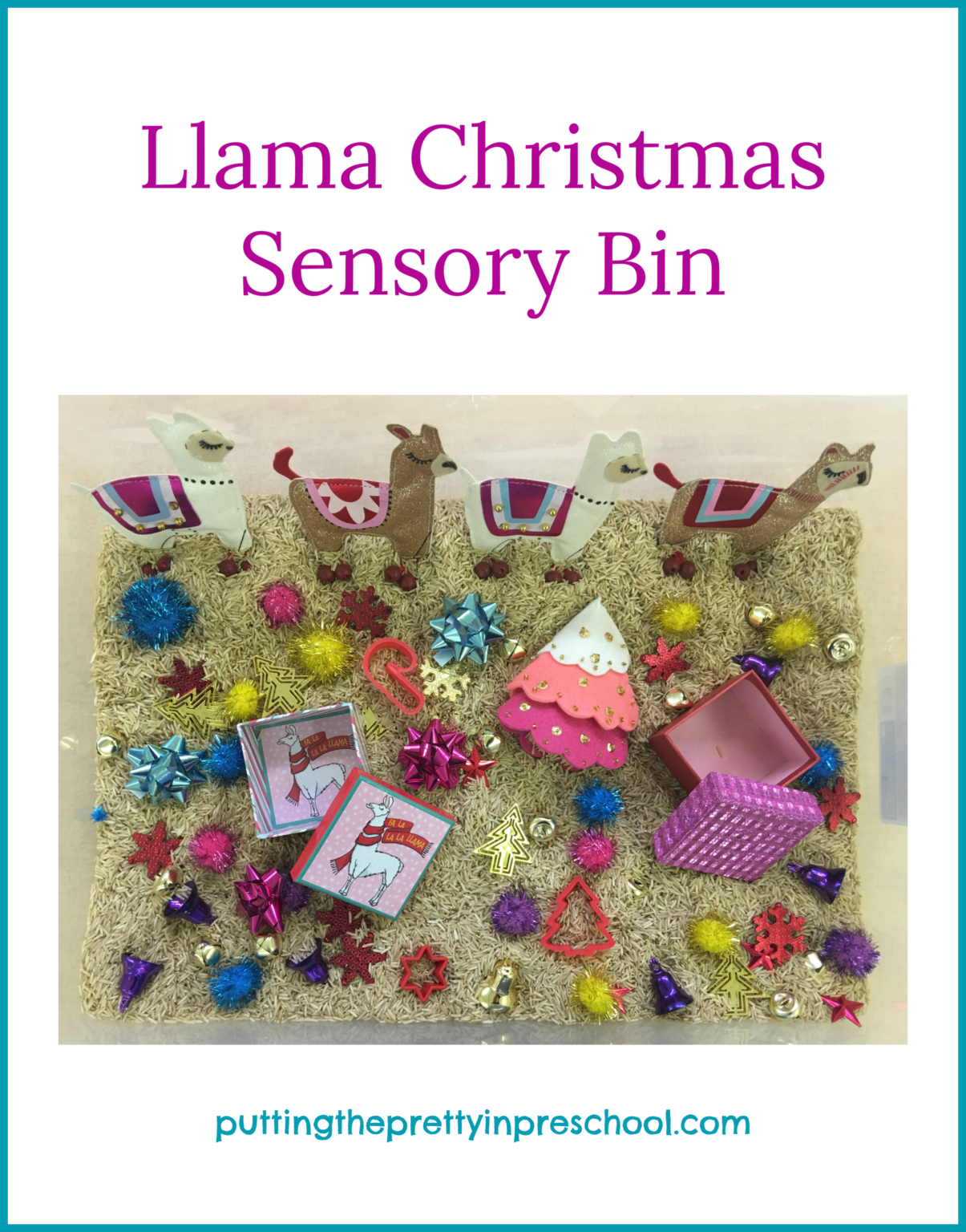 Llama Christmas Sensory Bin