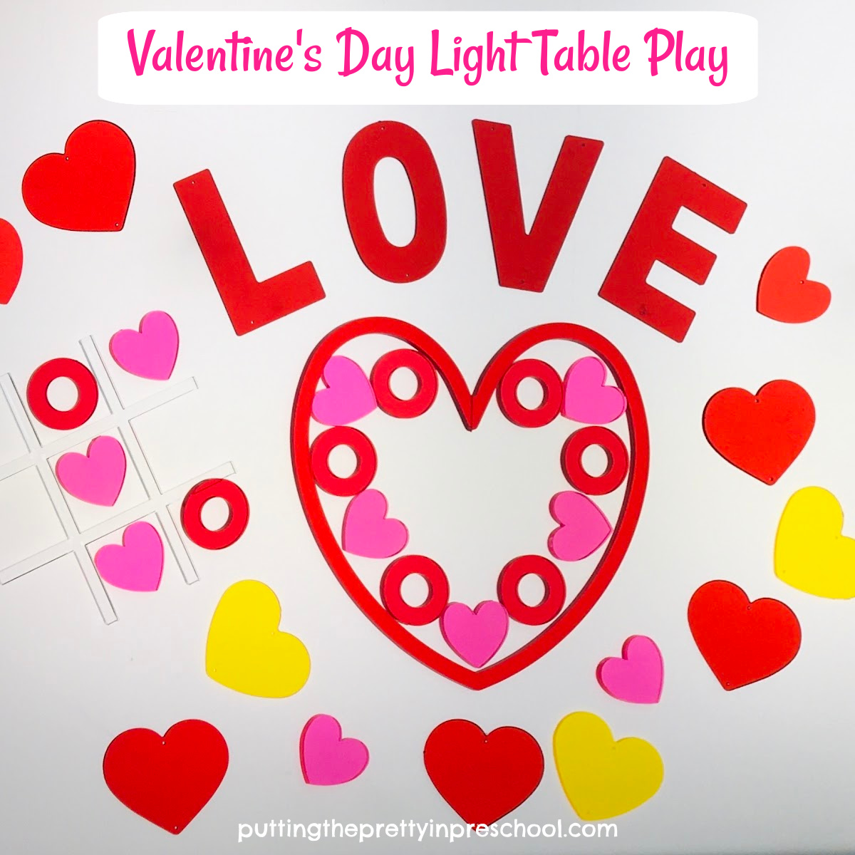 Valentine’s Day Light Table Play