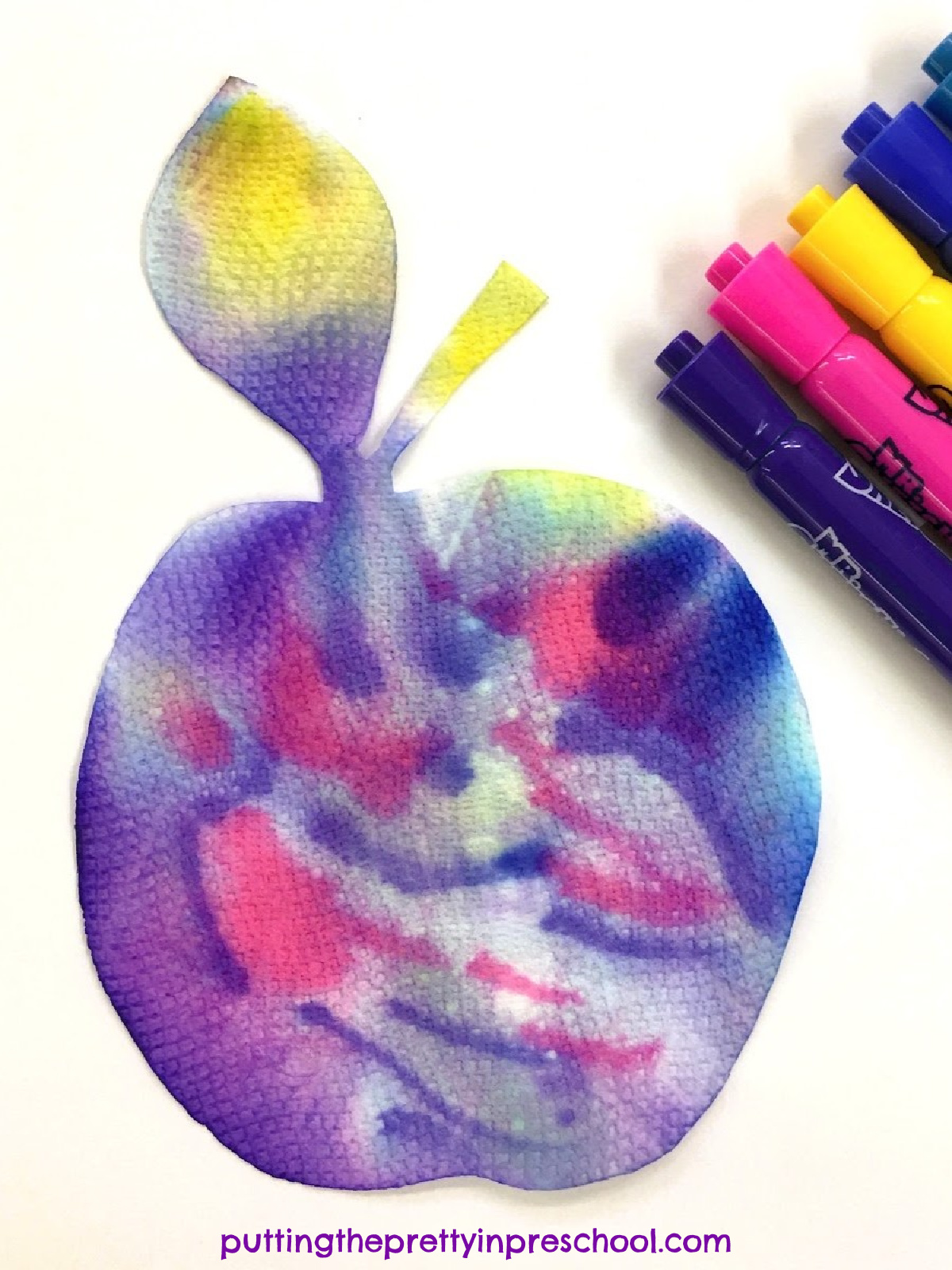 Watercolor Apples With Markers