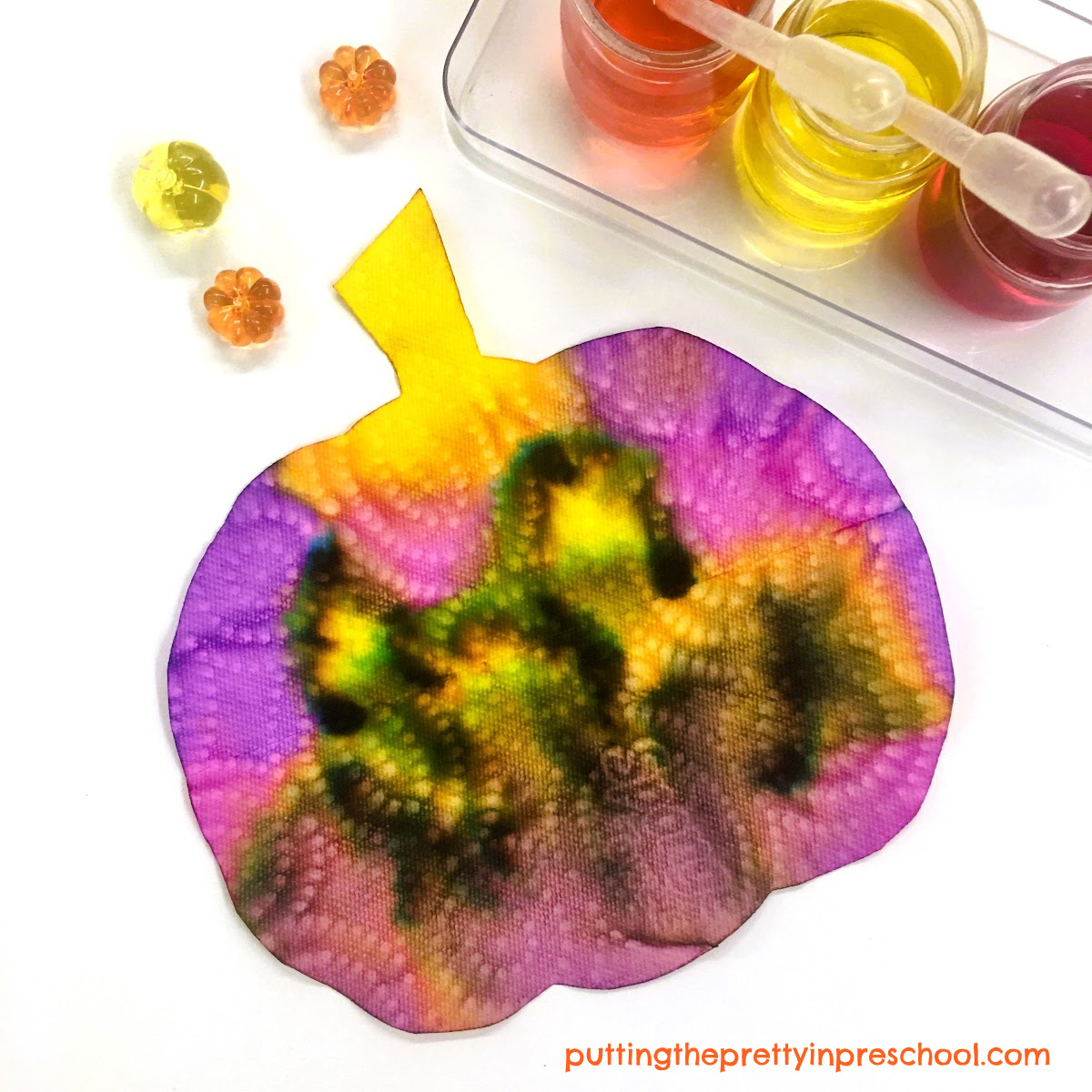 Eye Dropper Pumpkin Art