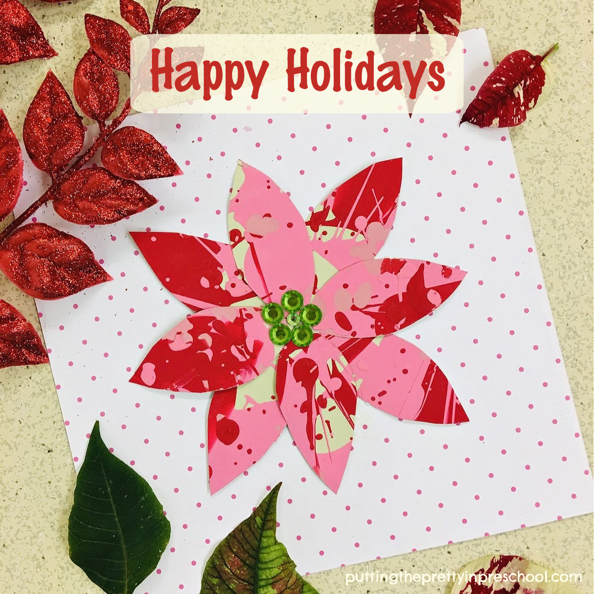Spin Painting Poinsettia Craft