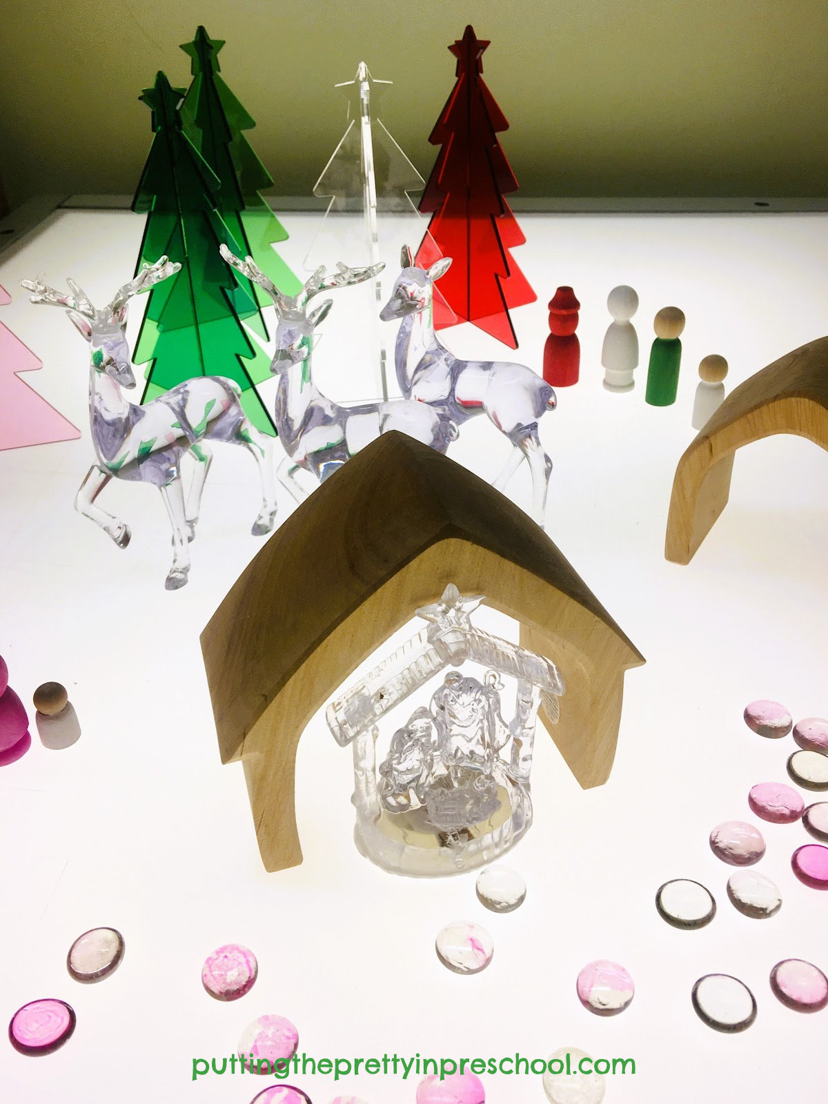 Christmas Small World on the Light Table