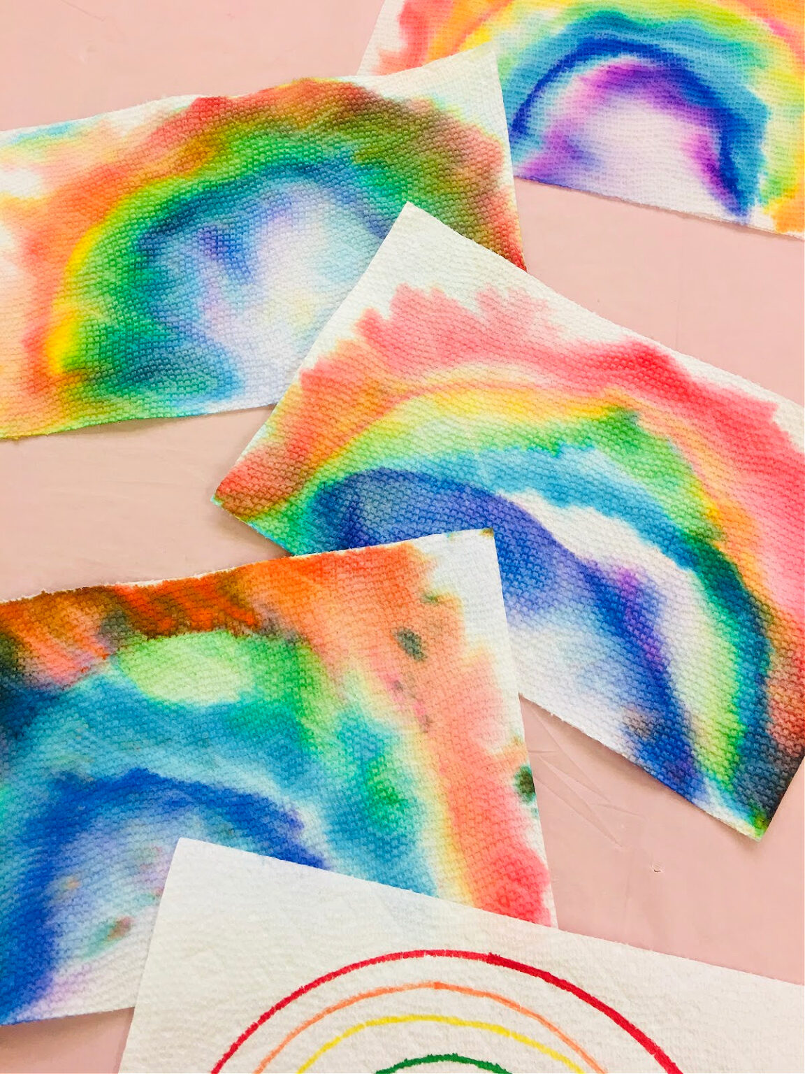 Watercolor Rainbows With Markers